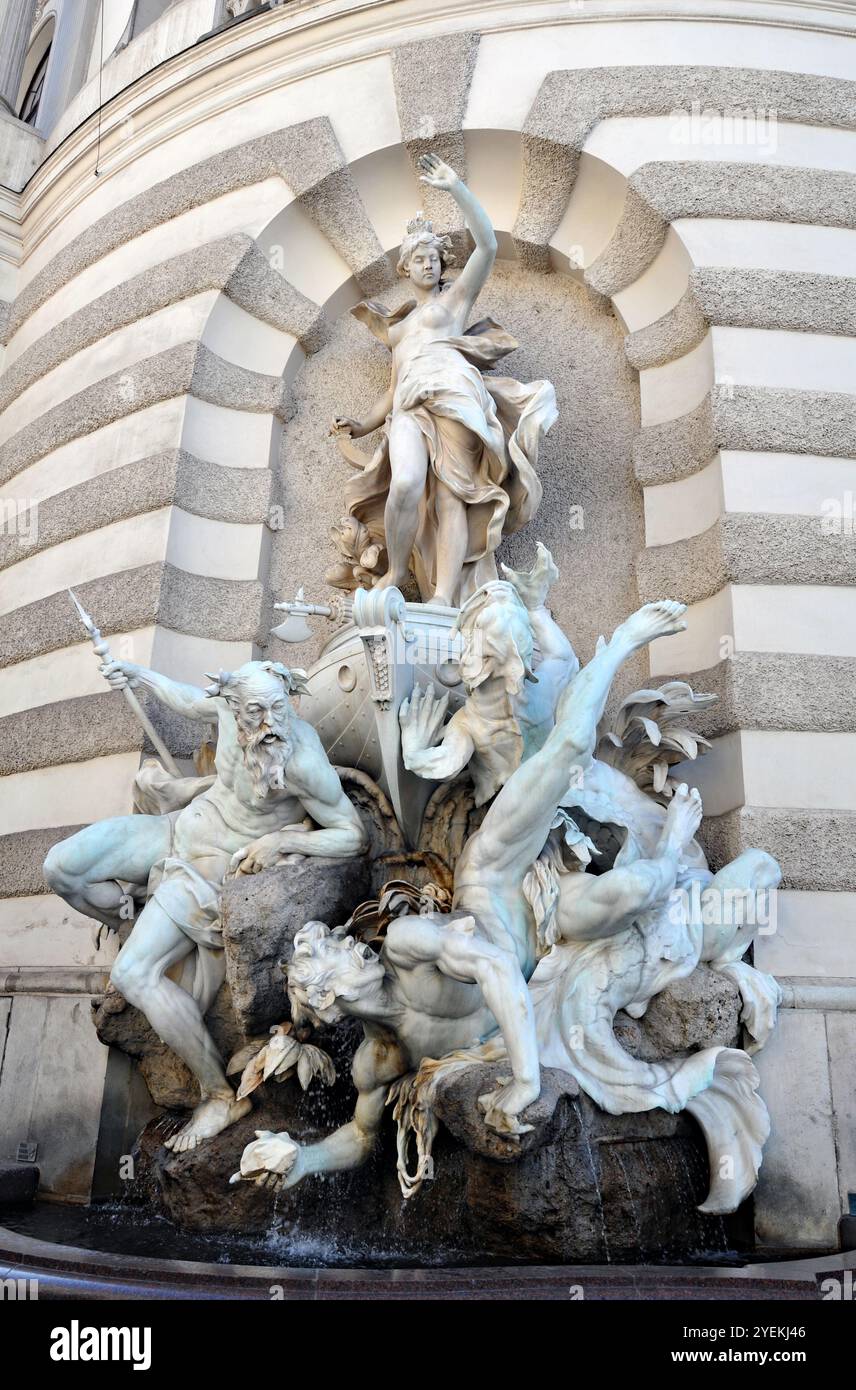 The Power at Sea (Die Macht zur See) fountain outside the Hofburg ...