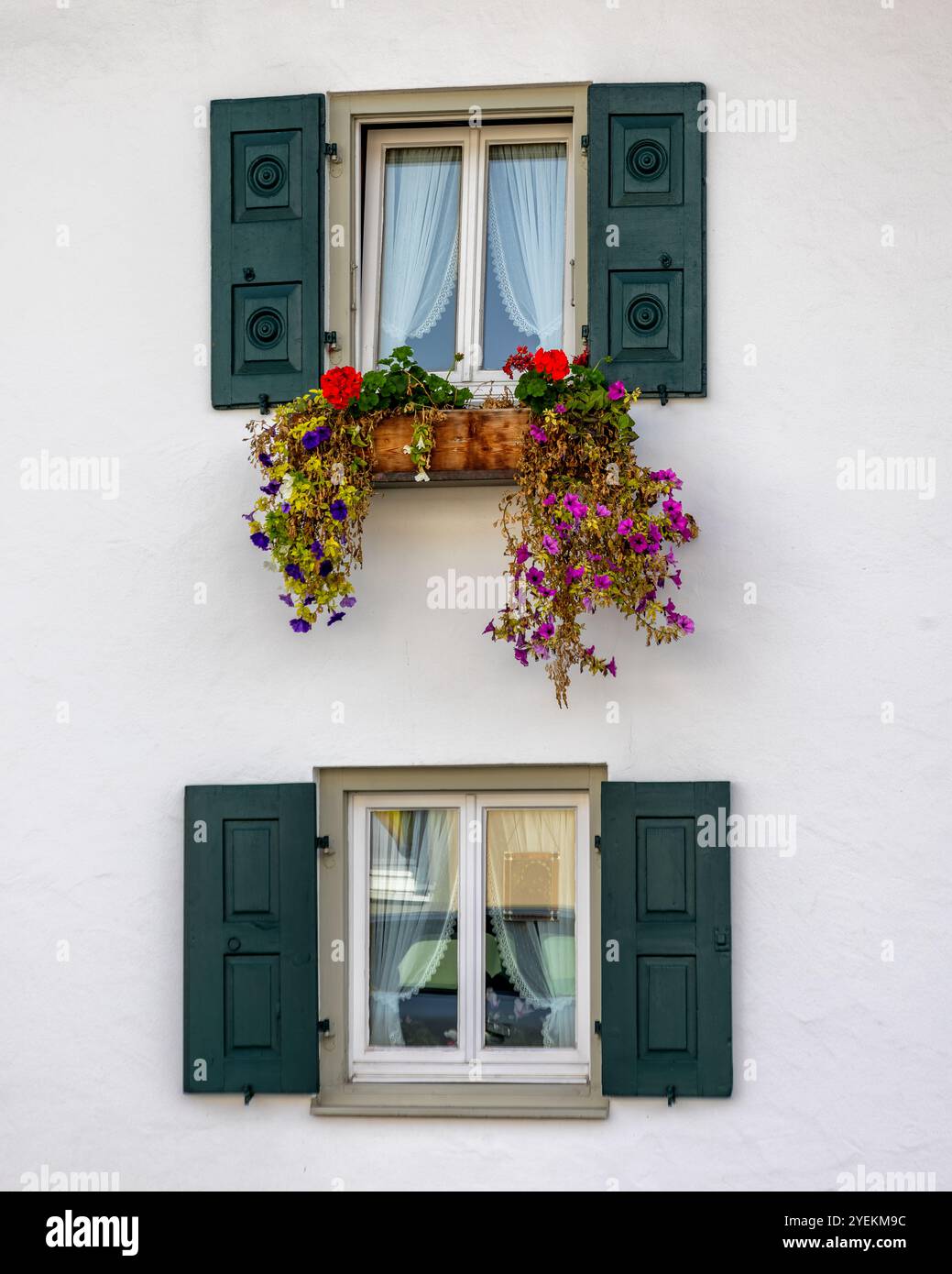 Beautiful and typical german architecture in the old town of Garmisch ...