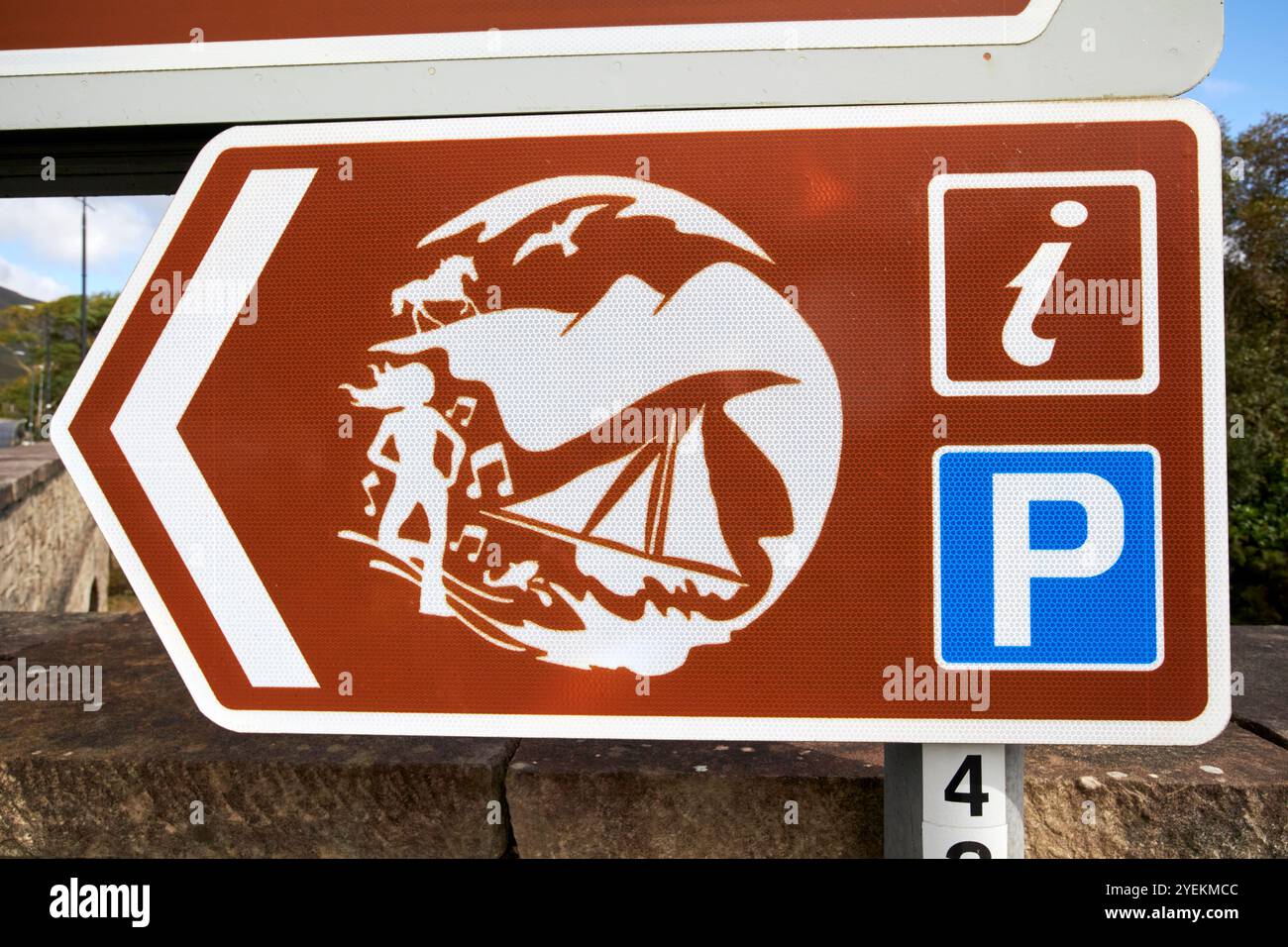 new brown tourist route information and directions sign on the ...