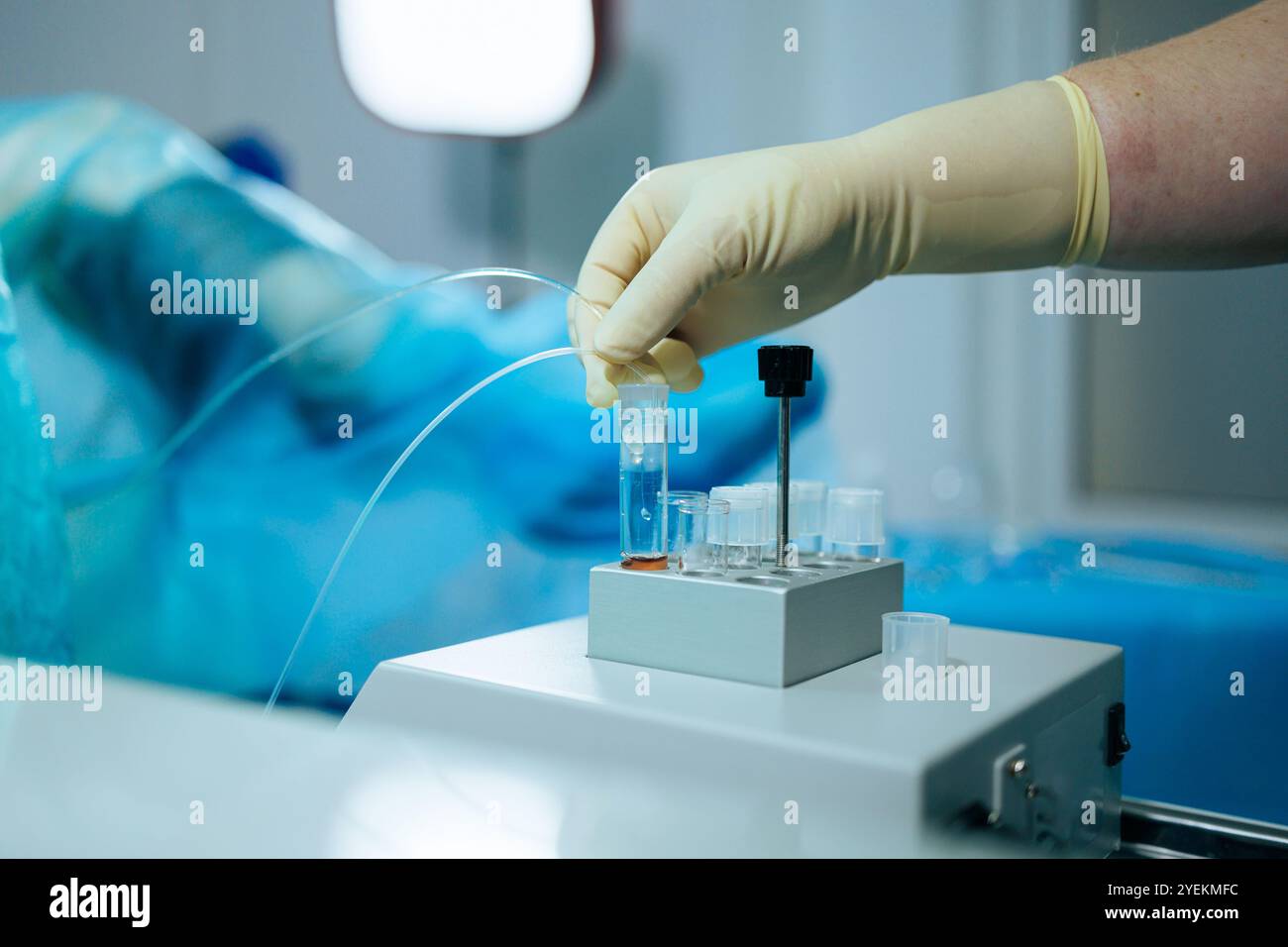 Modern medical equipment in the operating room. Centrifuge for ...