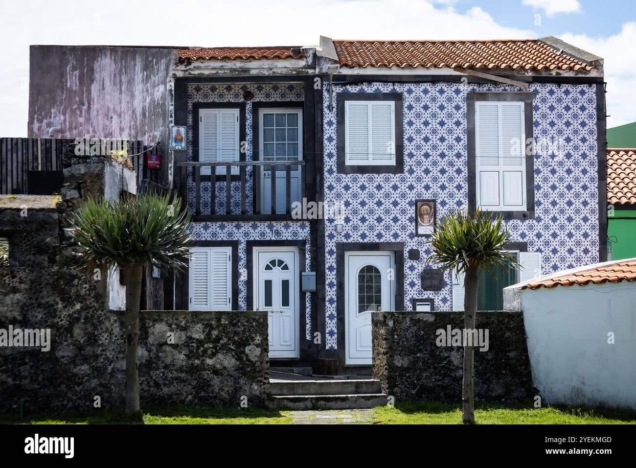 Traditional Portuguese house at San Miguel island Azores Portugal Stock ...