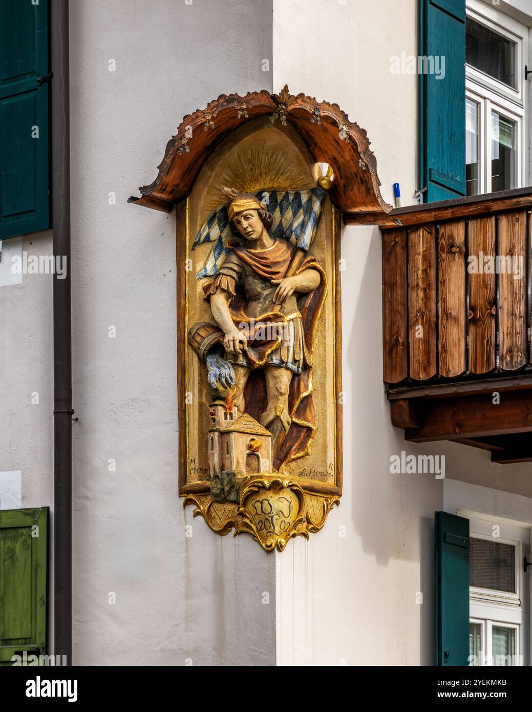 Beautiful and typical german architecture in the old town of Garmisch ...