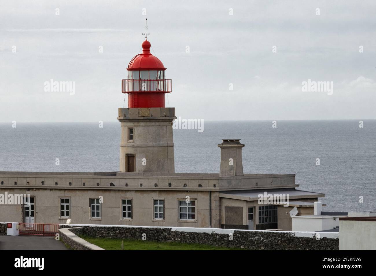 Lighthouse at Flores island Azores Portugal Stock Photo - Alamy