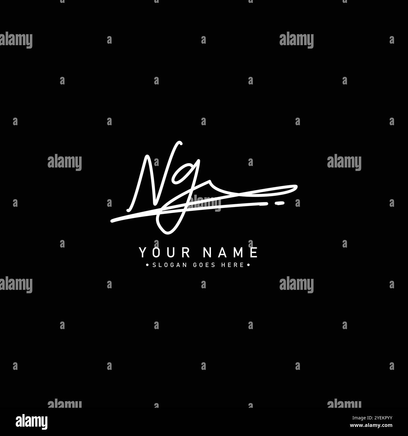 NG Initial Letter Signature Logo Template - Handwritten Vector Logo ...
