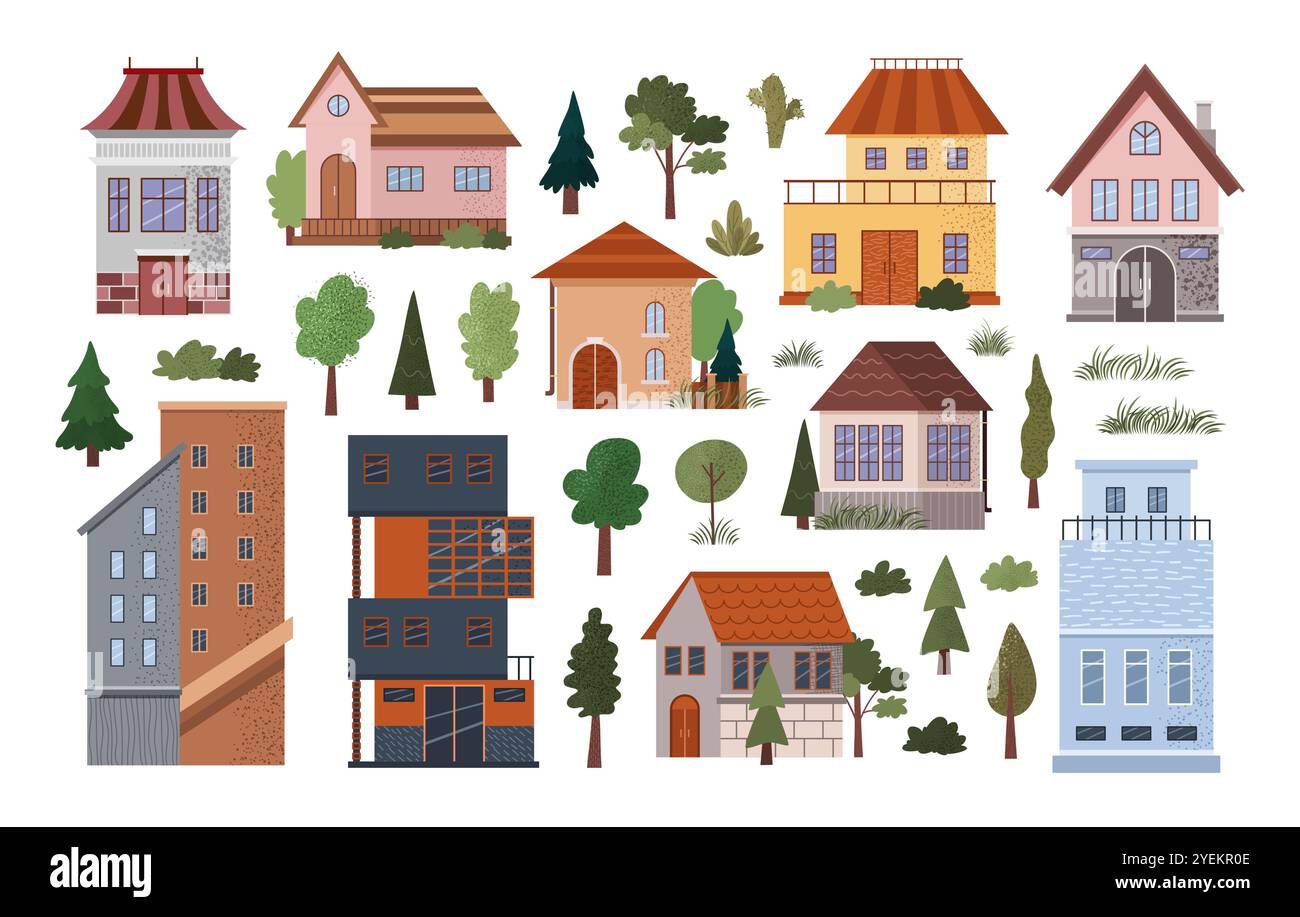 Set of various flat building icons Stock Vector Image & Art - Alamy