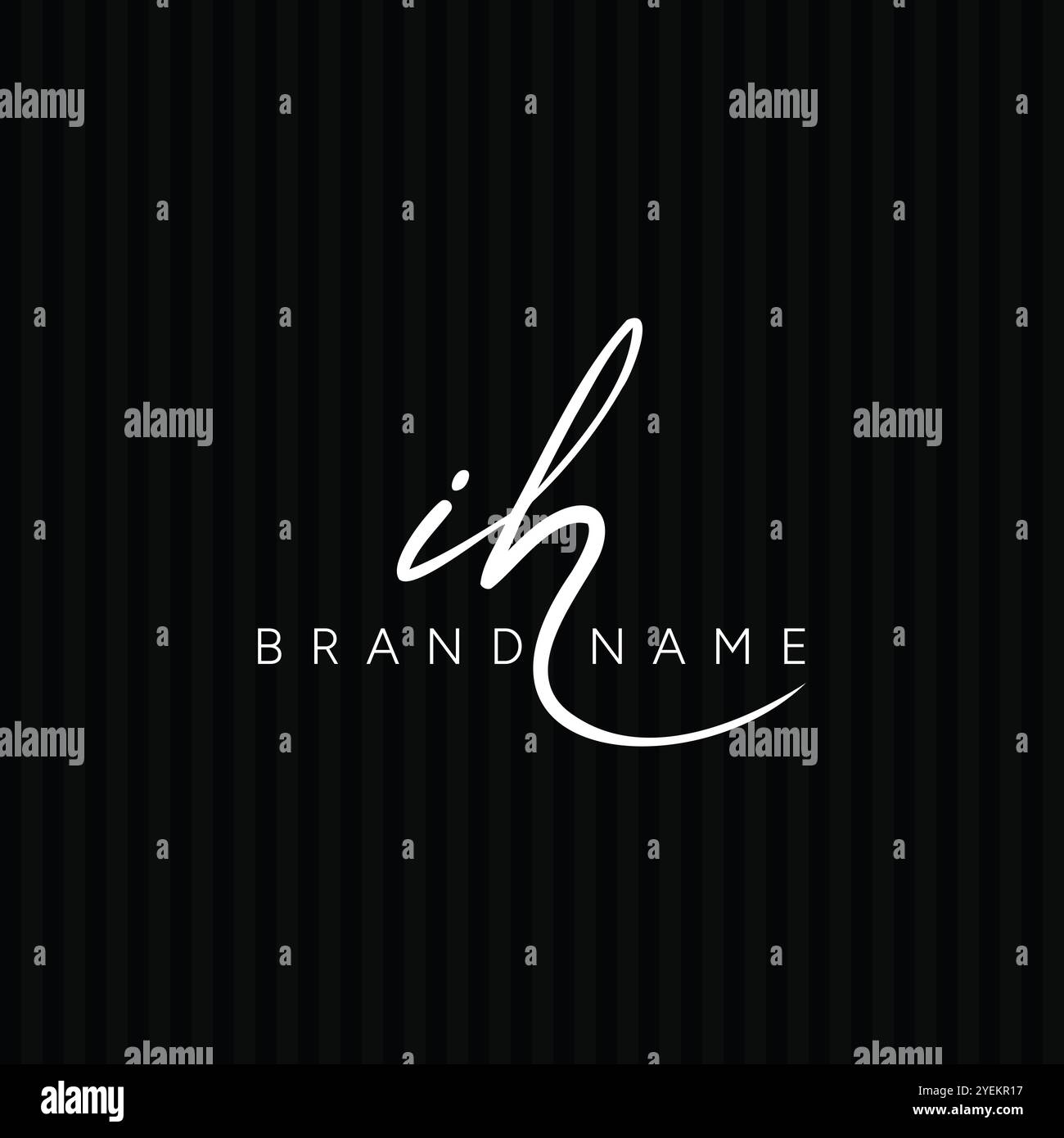 Simple Signature Logo for Alphabet IH - Handwritten Signature for ...