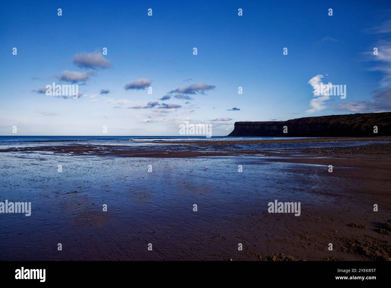 Low tide over Saltburn Scar Stock Photo - Alamy