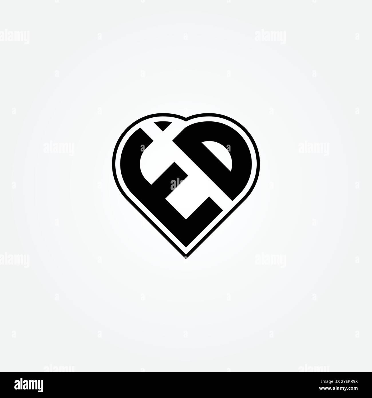 Letter e heart logo hi-res stock photography and images - Alamy