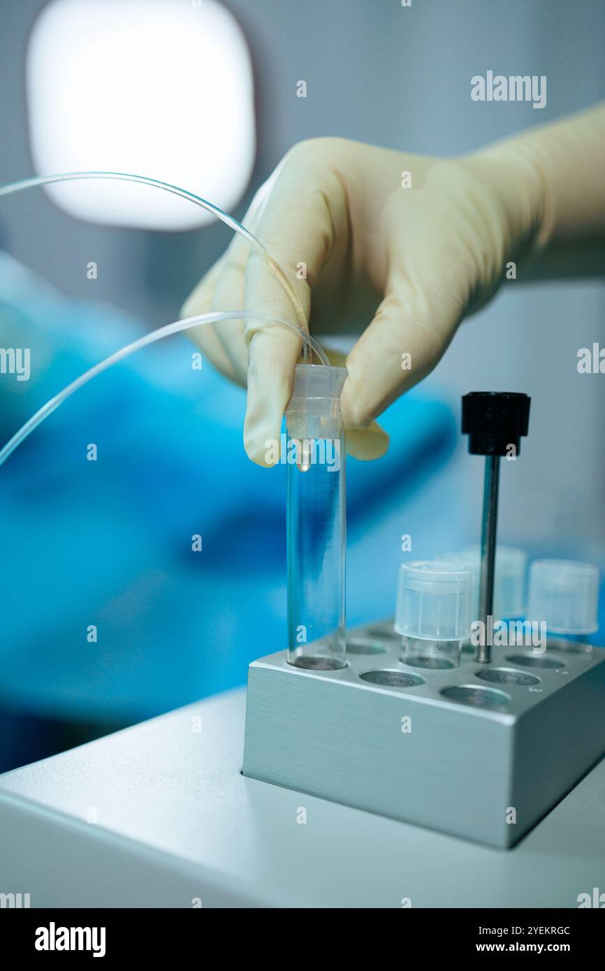 Modern medical equipment in the operating room. Centrifuge for ...