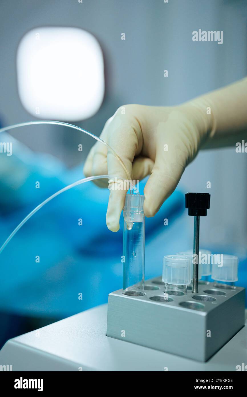 Modern medical equipment in the operating room. Centrifuge for ...