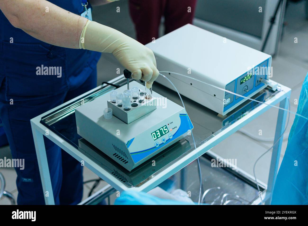 Modern medical equipment in the operating room. Centrifuge for ...