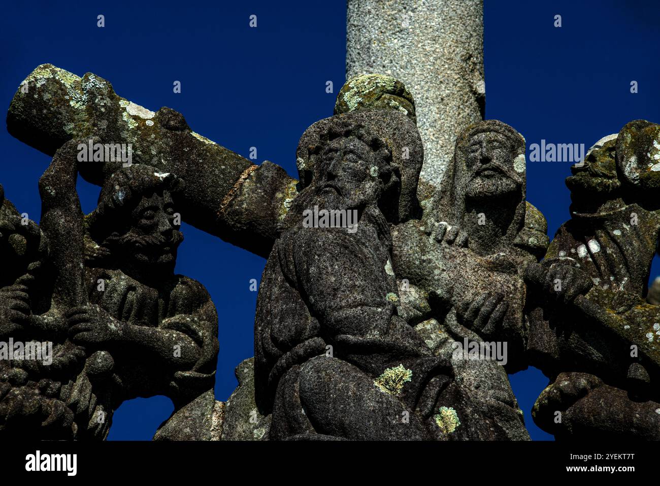 Christ carries heavy cross to his crucifixion. Detail from Road to ...