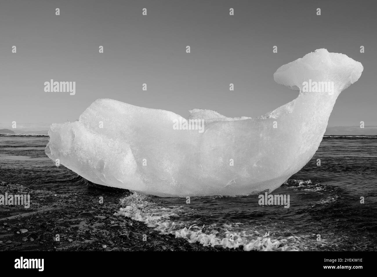 Diamond Beach by theJökulsárlón glacier lagoon in Iceland. The iceberg ...