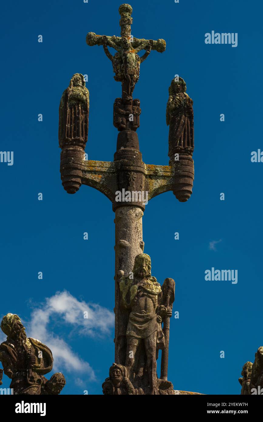 Christ on the cross (front view) at summit of late 1500s calvary in the ...