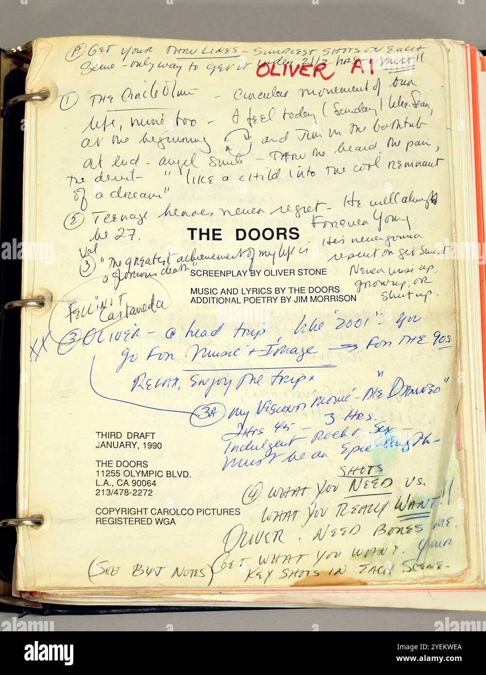 Writer/director Oliver Stone's annotated script for his 1991 film "The ...