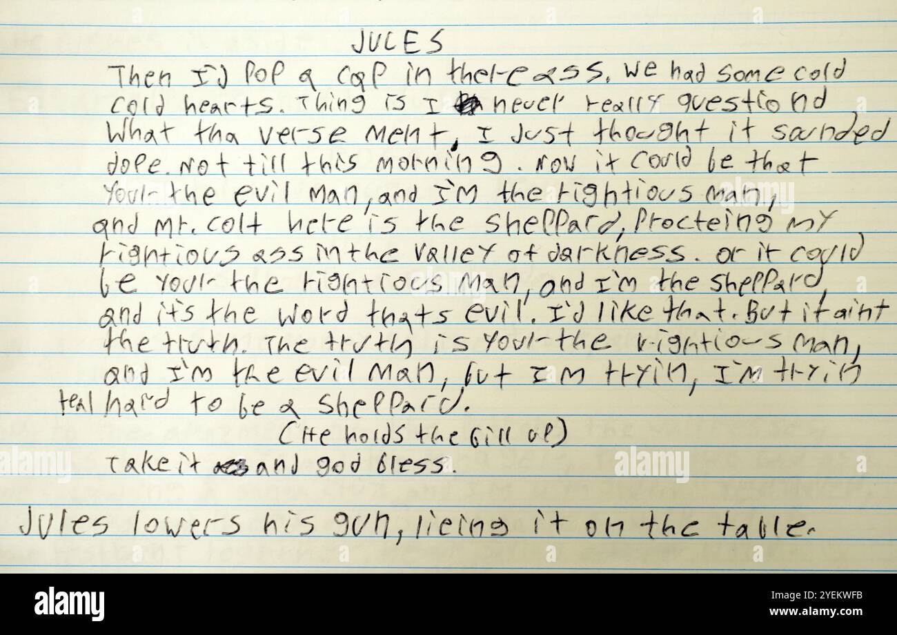 A monologue delivered by actor Samuel L. Jackson's character Jules in ...
