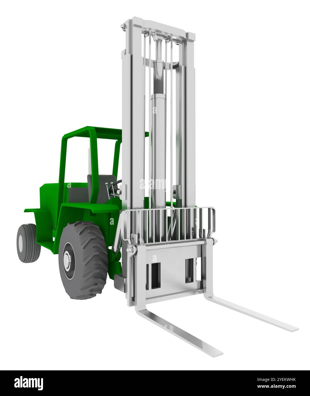 Forklift truck isolated on white background Stock Photo - Alamy