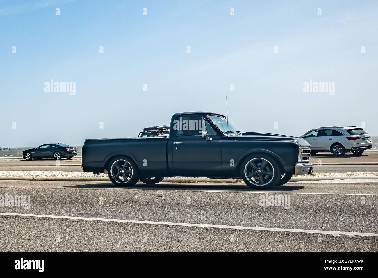 Gulfport, MS - October 04, 2023: Wide angle side view of a 1967 ...