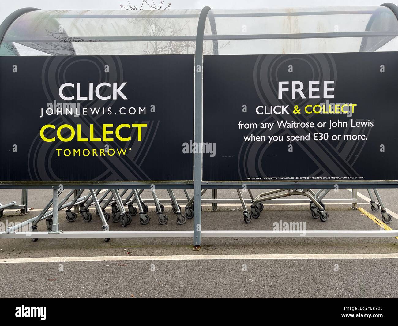 Waitrose Shopping trolley Shelter advertising Click and Collect Service ...