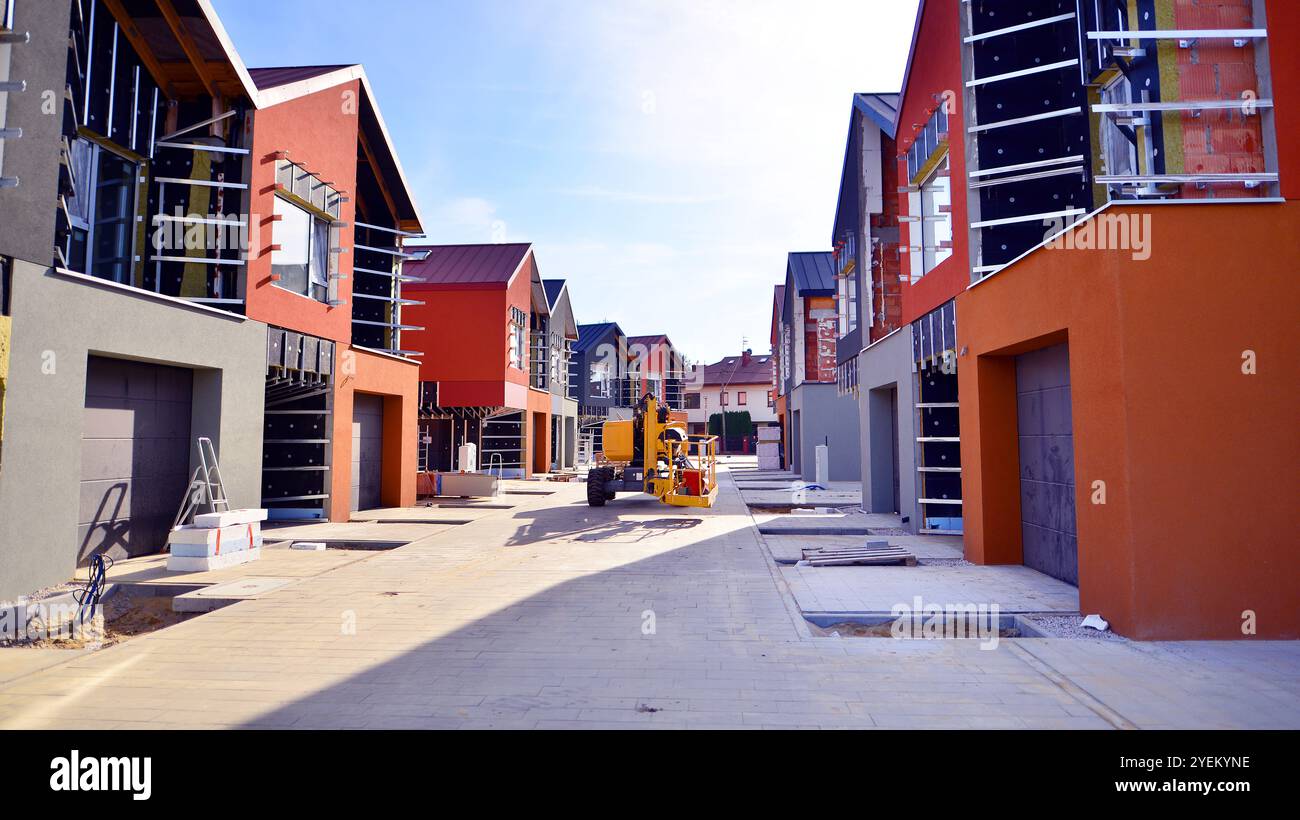 Construction site single family terraced homes Stock Photo - Alamy