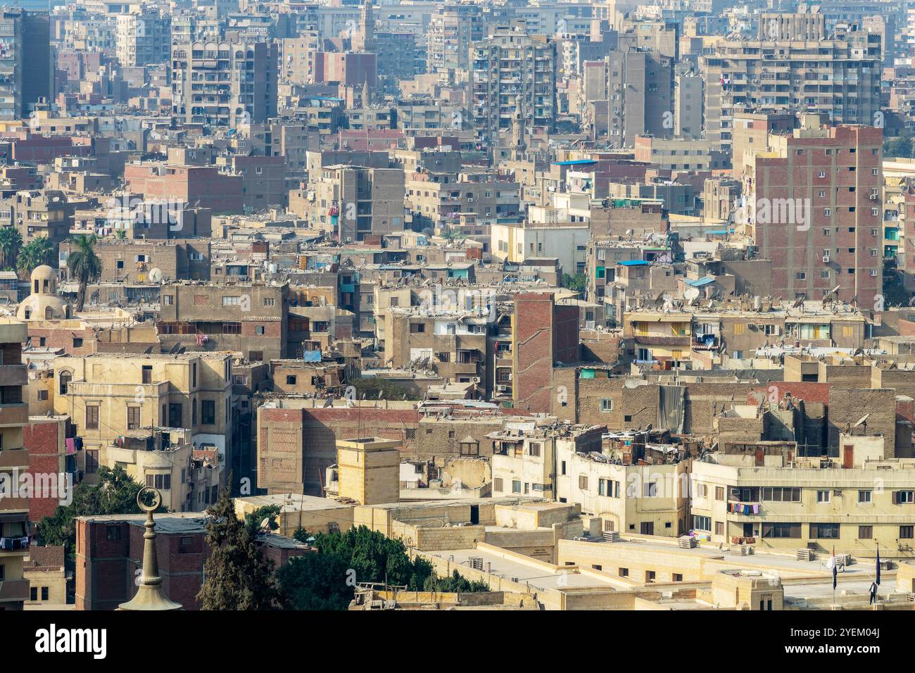 Aerial view of buildings from Saladin citadel in Cairo, Egypt Stock ...