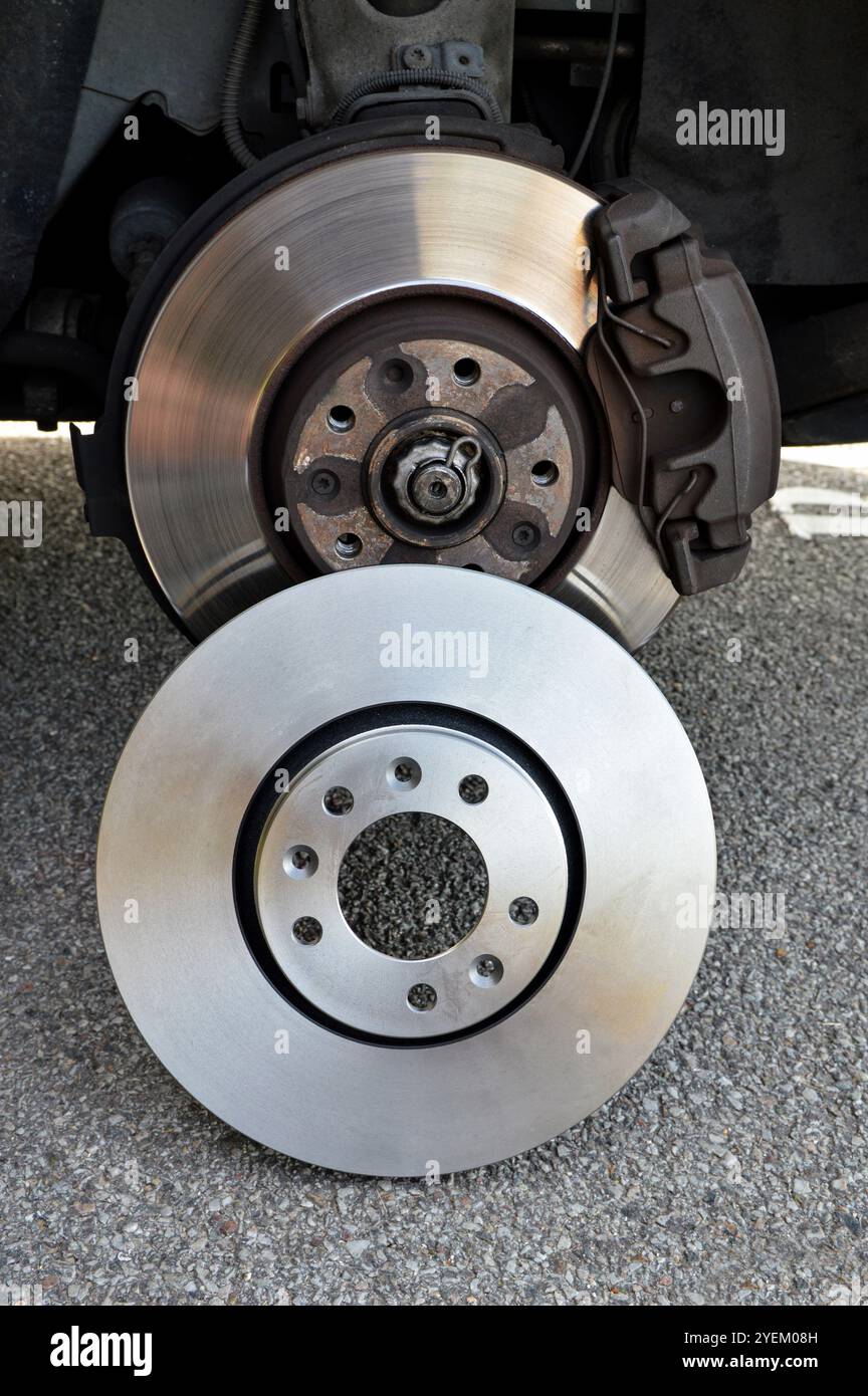 Maintenance of a braking system of a car, with the change of bracke ...