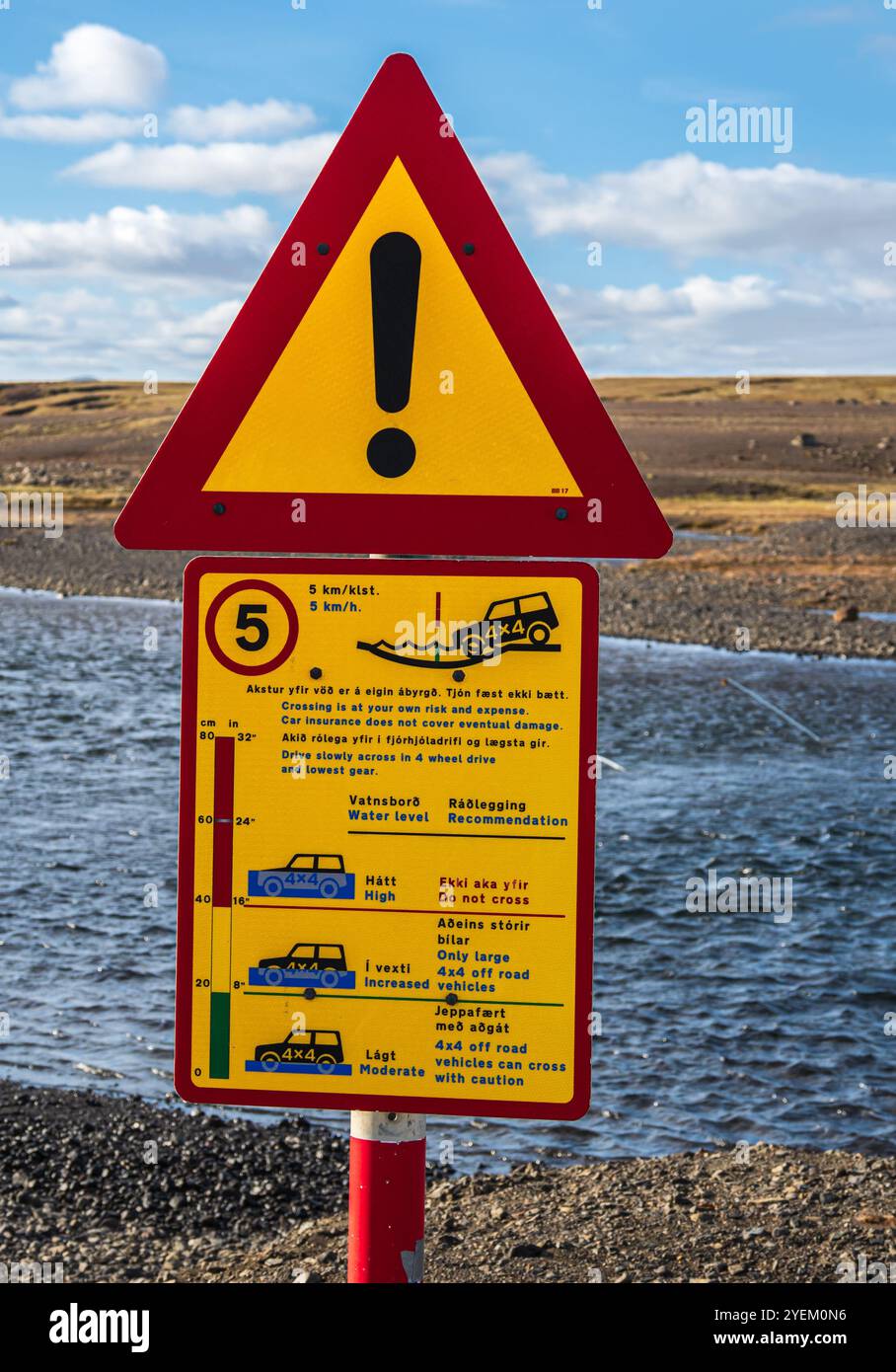 Warning of a ford hi-res stock photography and images - Alamy