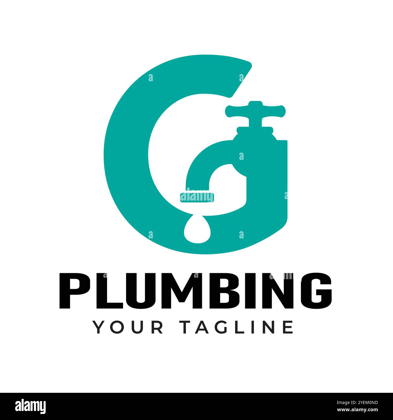 Simple Logo Design Water Tap Plumbing Services Plumber with Initial ...