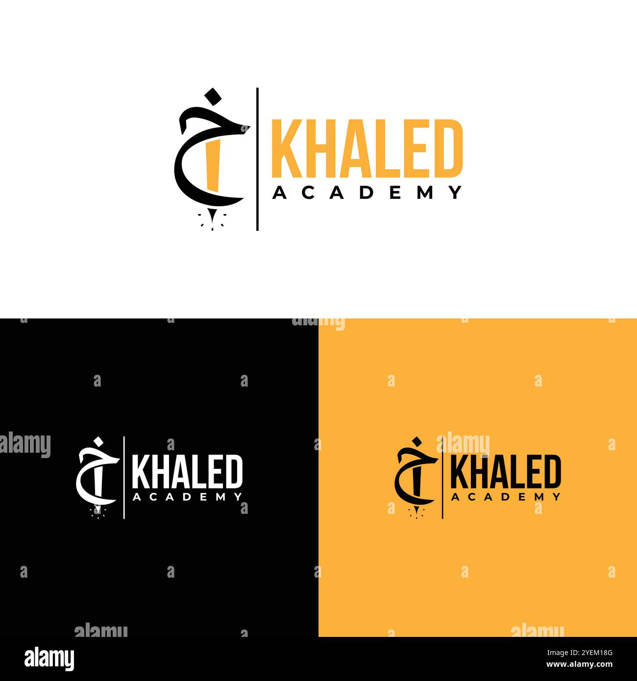 Khaled Academy Arabic Education Logo Design Stock Vector Image & Art ...