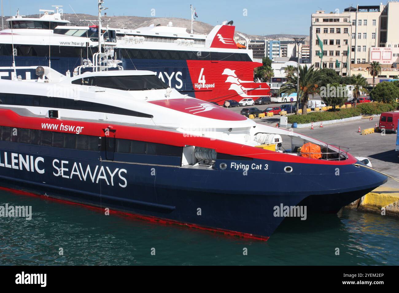 Hydrofoil berthed at the port of Piraeus, Greece Stock Photo - Alamy