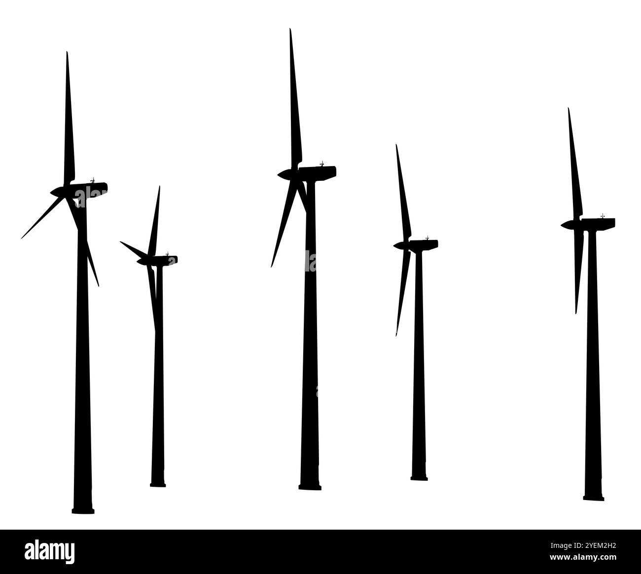 Silhouette with wind turbines Stock Photo - Alamy