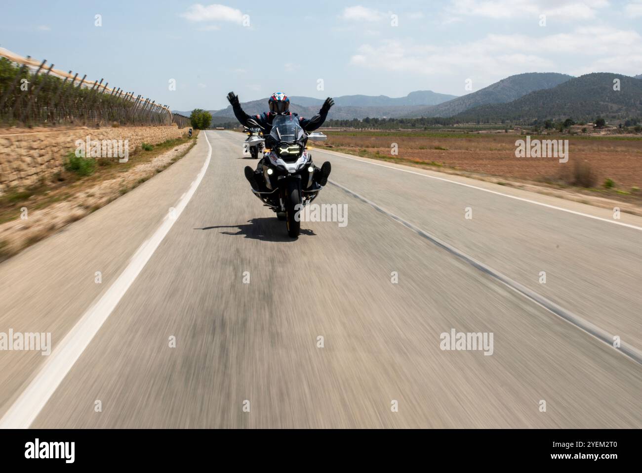 Riding a motorcycle on a highway Stock Photo - Alamy