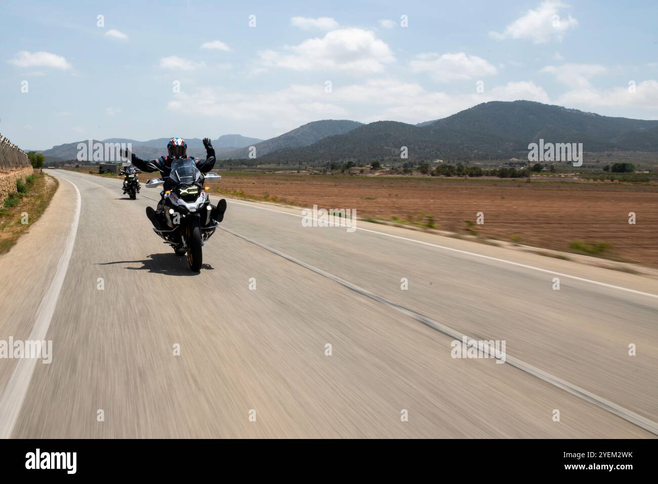Riding a motorcycle on a highway Stock Photo - Alamy