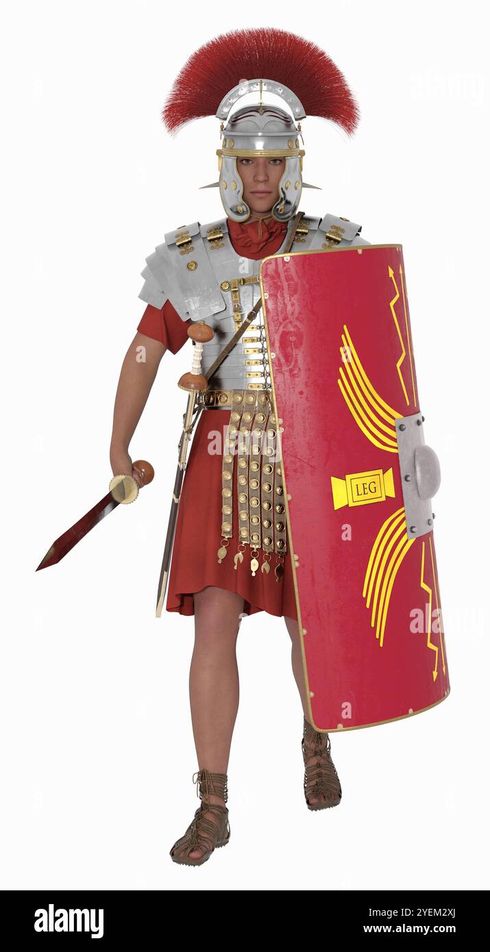 Roman centurion isolated on white background Stock Photo - Alamy