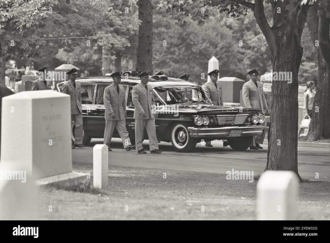 Military personnel escorting a hearse, at the Arlington National ... Military personnel escorting a hearse, at the Arlington National ...