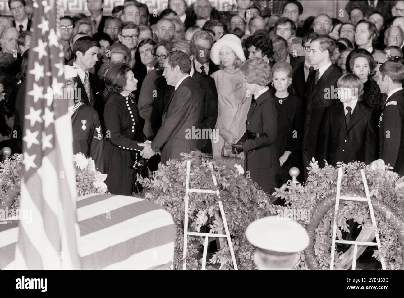 Lyndon Johnson funeral ceremonies inside the Capitol. USA. 24 January 1973 Stock Photo - Alamy