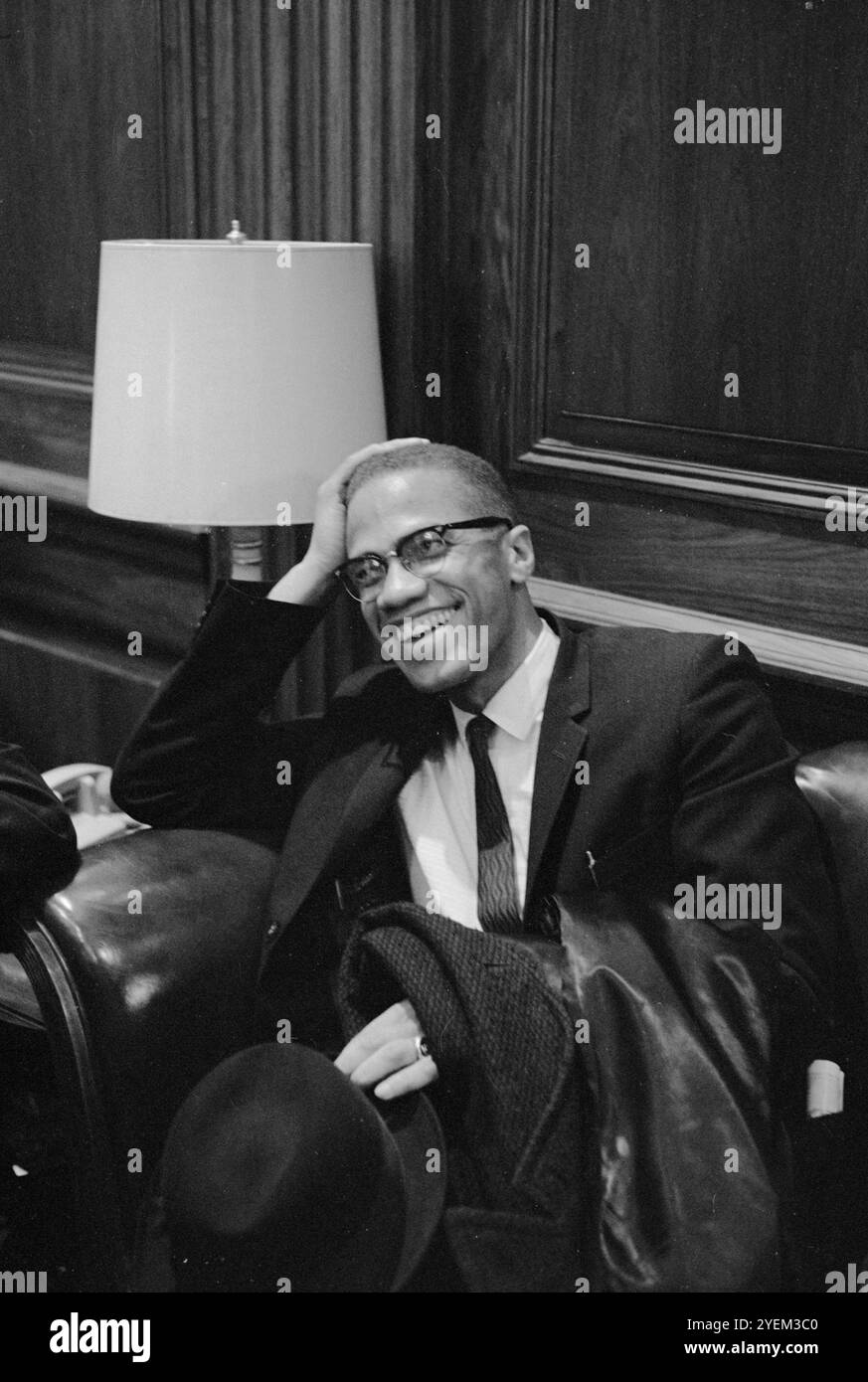 Malcolm X at a press conference given by Martin Luther King at the U.S ...