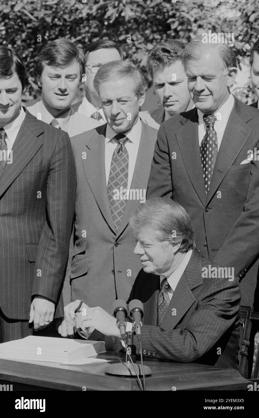 President Carter signs Farm Bill (Food and Agriculture Act). USA. 29 ...