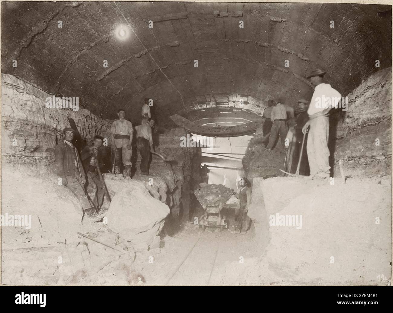 Vintage photo of Paris. Metro construction in Paris. France. 1898-1899 ...