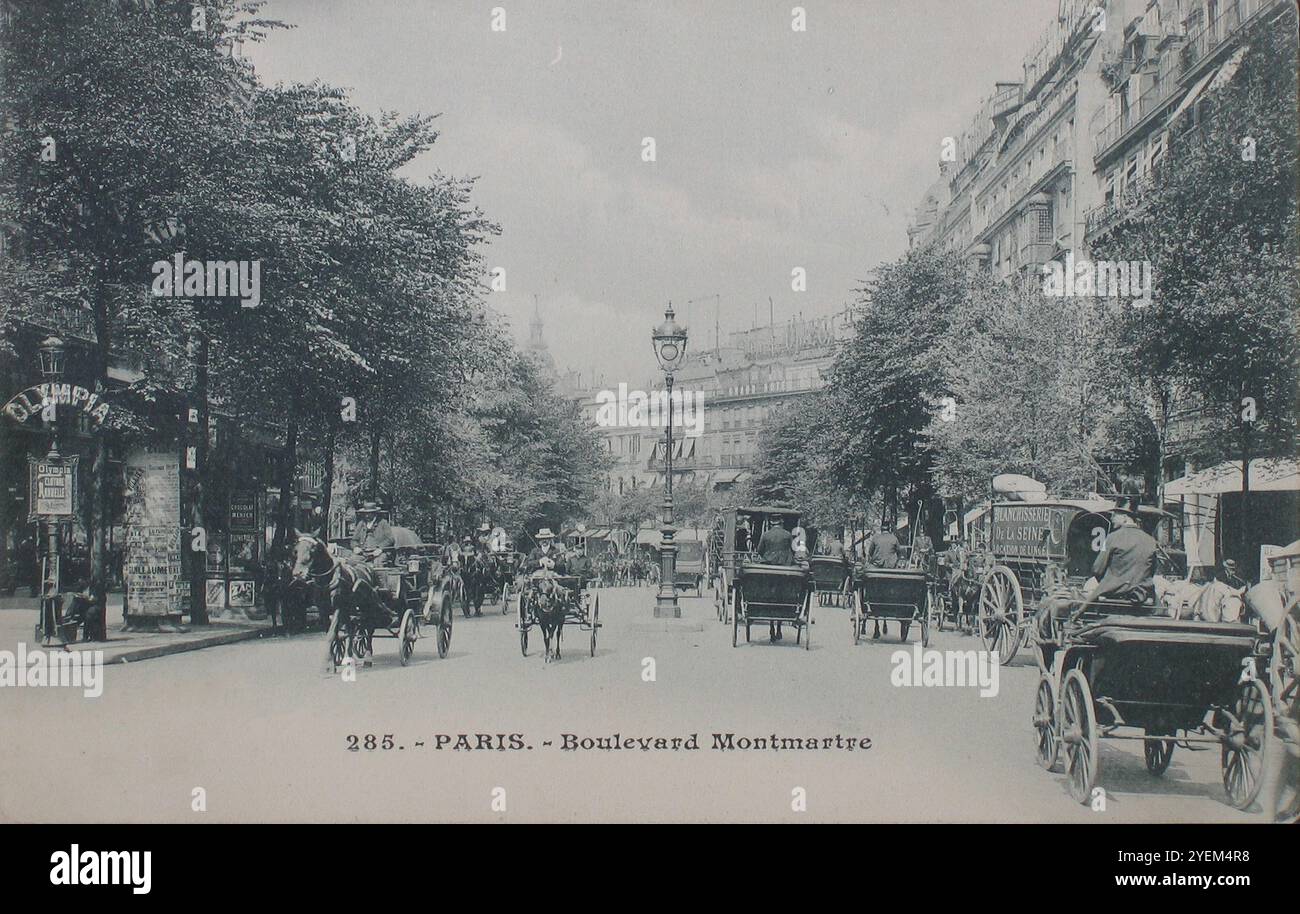 Vintage view of boulevard montmartre hi-res stock photography and images - Alamy