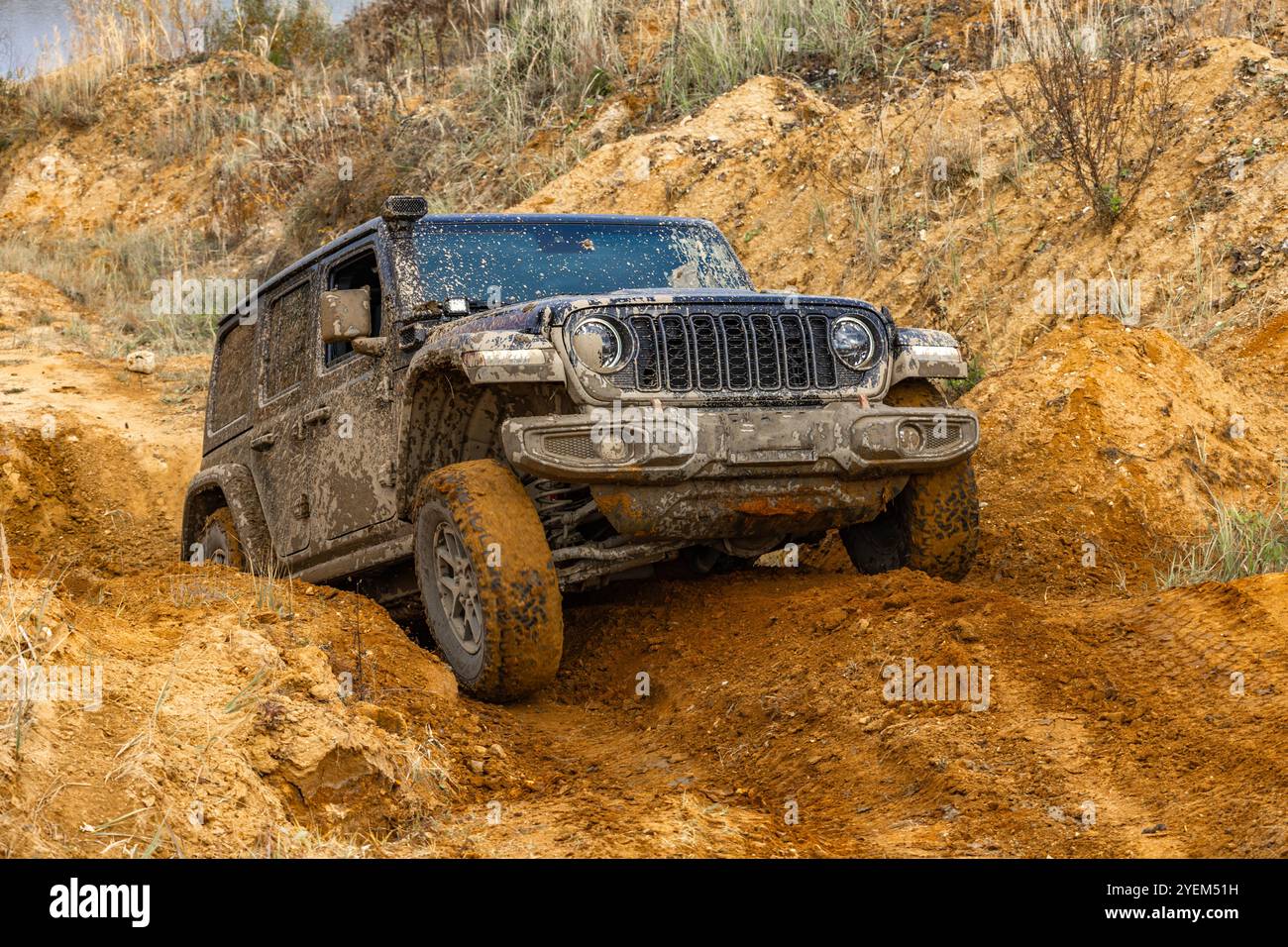 Off-road vehicles, driving in mud, overcoming off-road obstacles in a ...