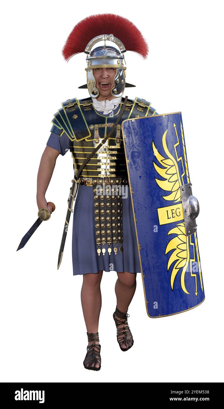 Roman centurion isolated on white background Stock Photo - Alamy