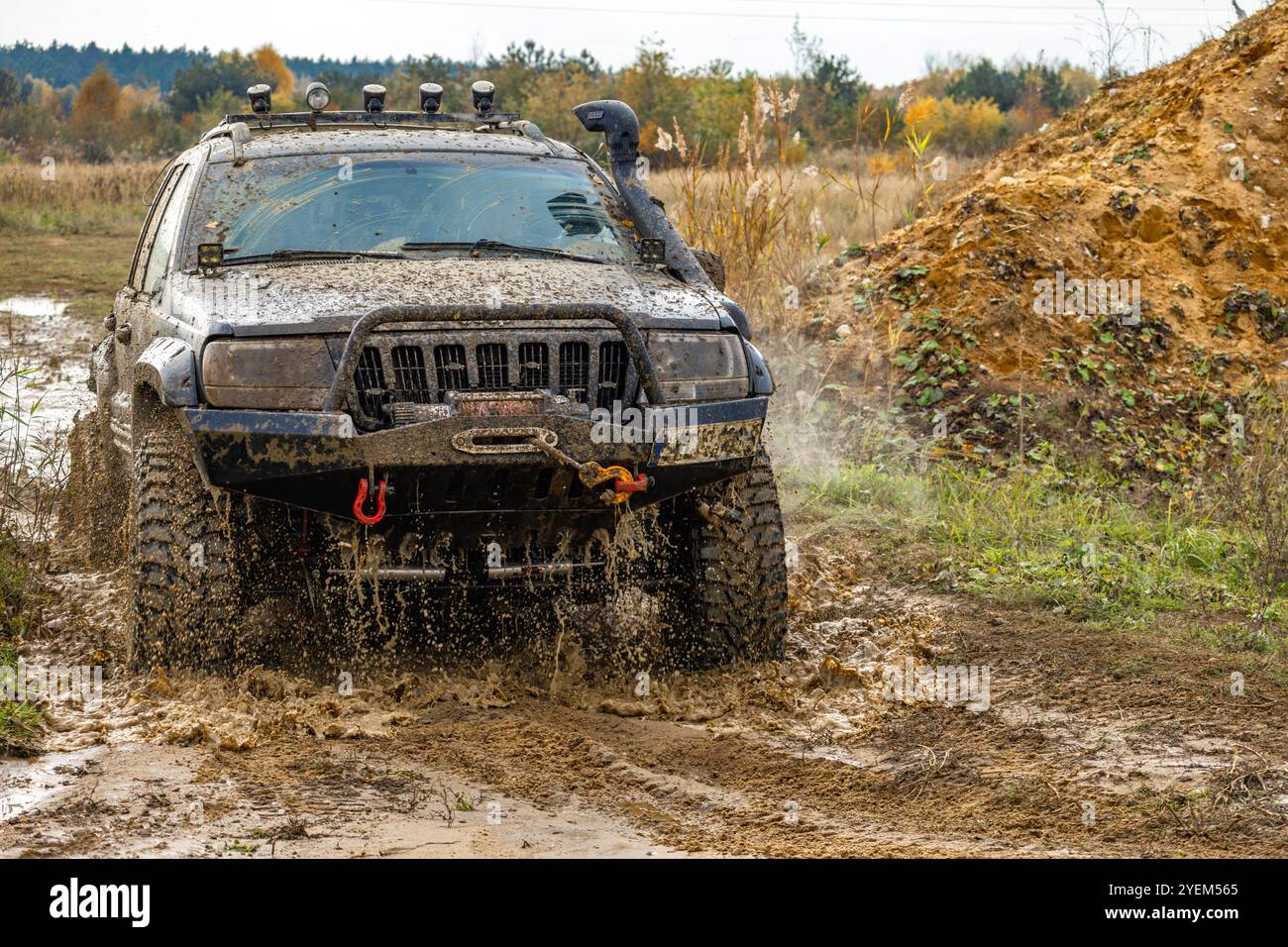 Off-road vehicles, driving in mud, overcoming off-road obstacles in a ...