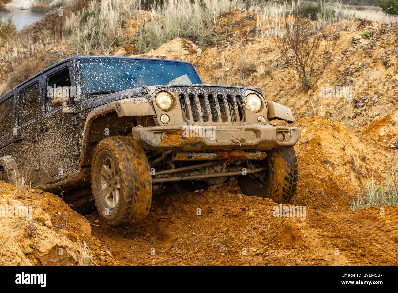 Off-road vehicles, driving in mud, overcoming off-road obstacles in a ...