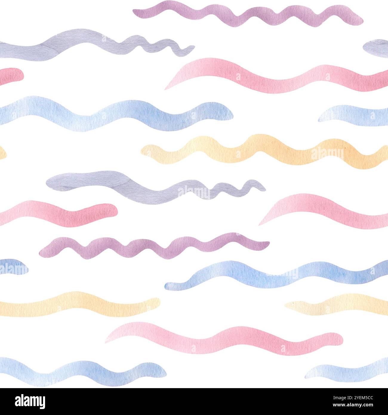 Horizontal wave lines various colors in watercolor seamless pattern ...