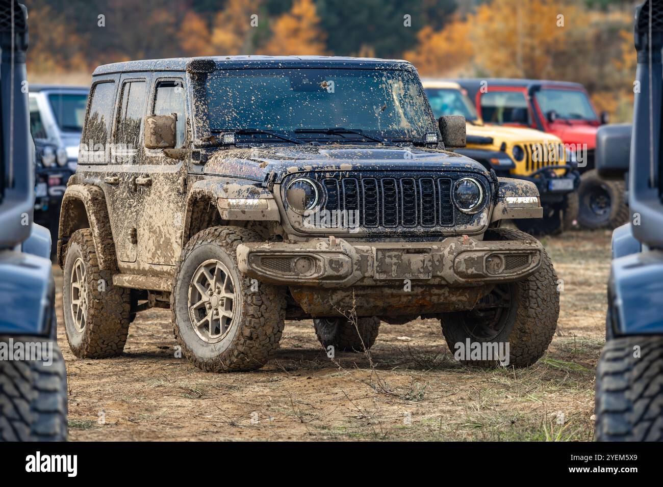 Off-road vehicles, driving in mud, overcoming off-road obstacles in a ...