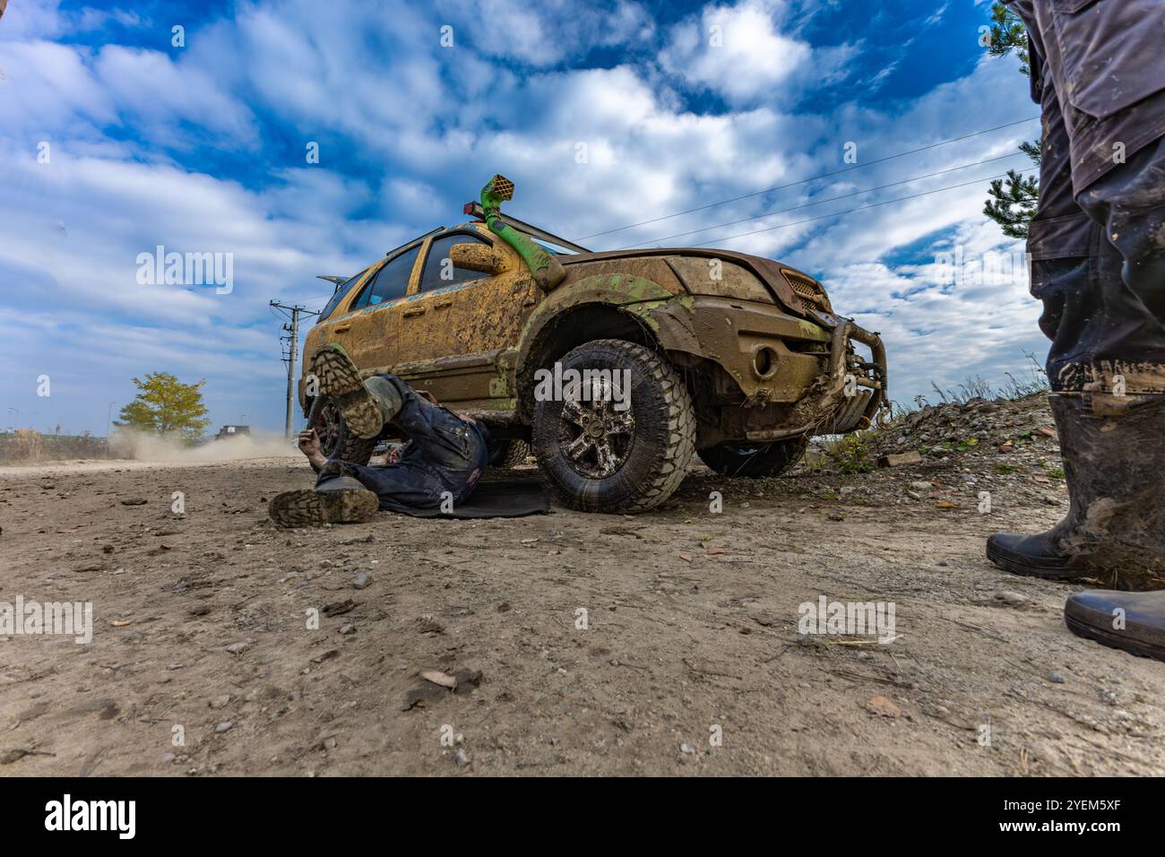 Off-road vehicles, driving in mud, overcoming off-road obstacles in a ...