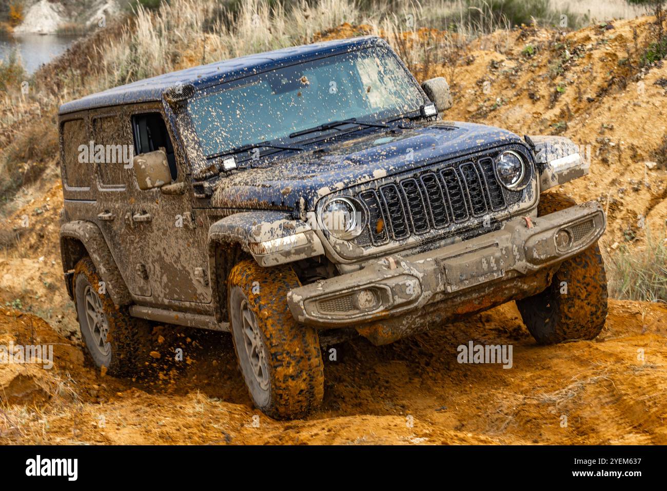 Off-road vehicles, driving in mud, overcoming off-road obstacles in a ...