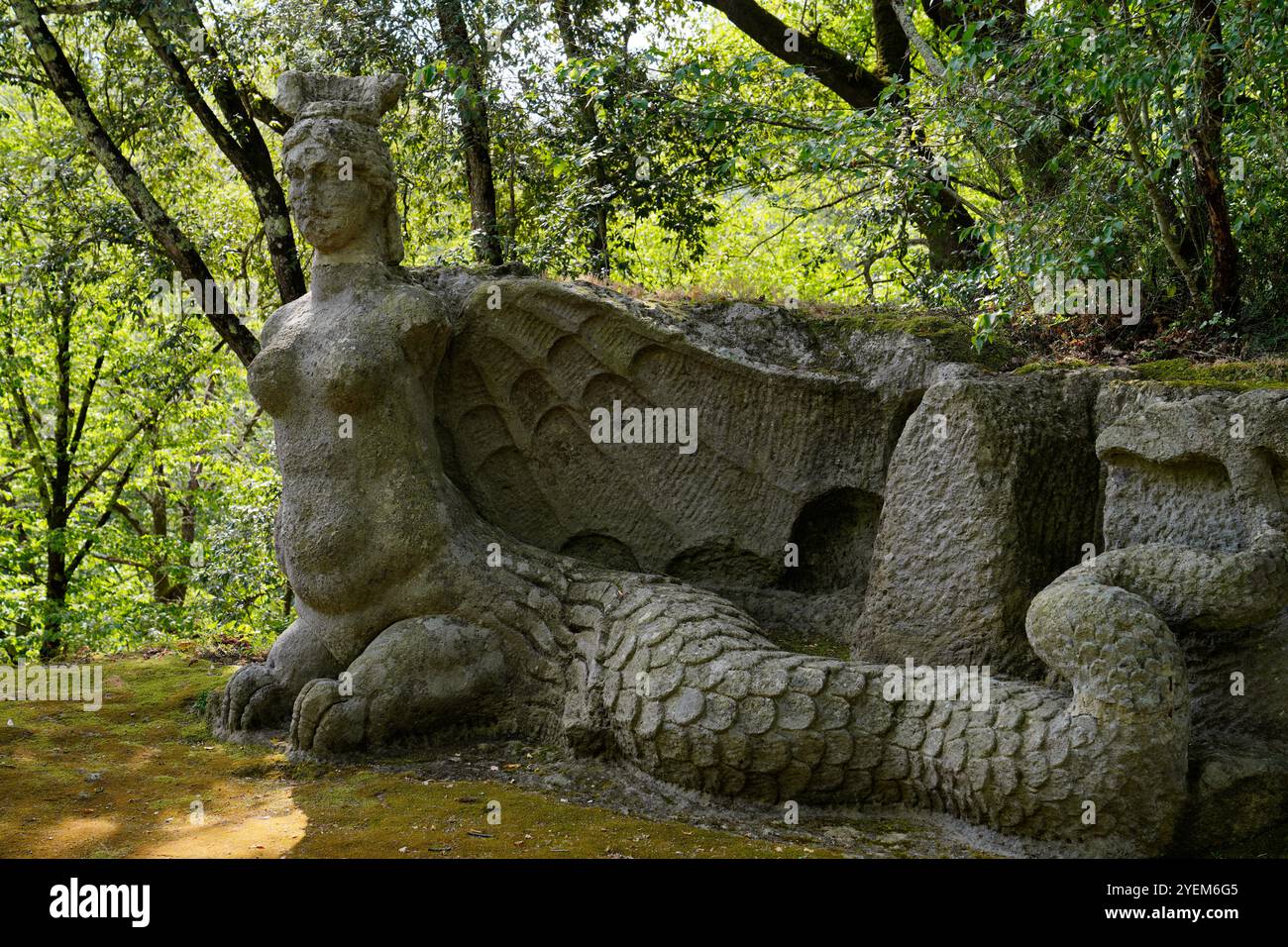 Siren and two lions,Sacro Bosco,Sacred Forest,Park of the Monsters ...