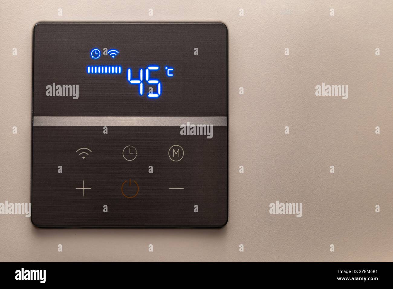 Electronic panel for setting the temperature in the water heater ...